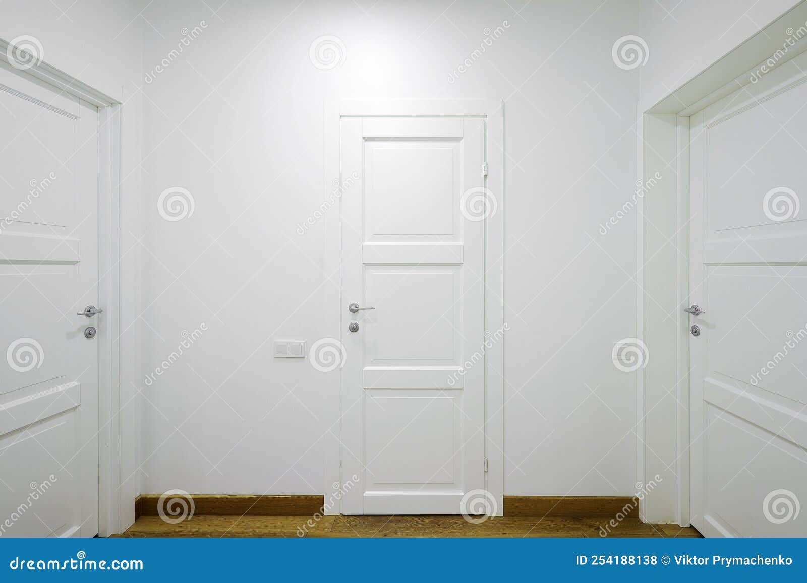 White Interior Doors in the White Corridor Stock Photo - Image of ...