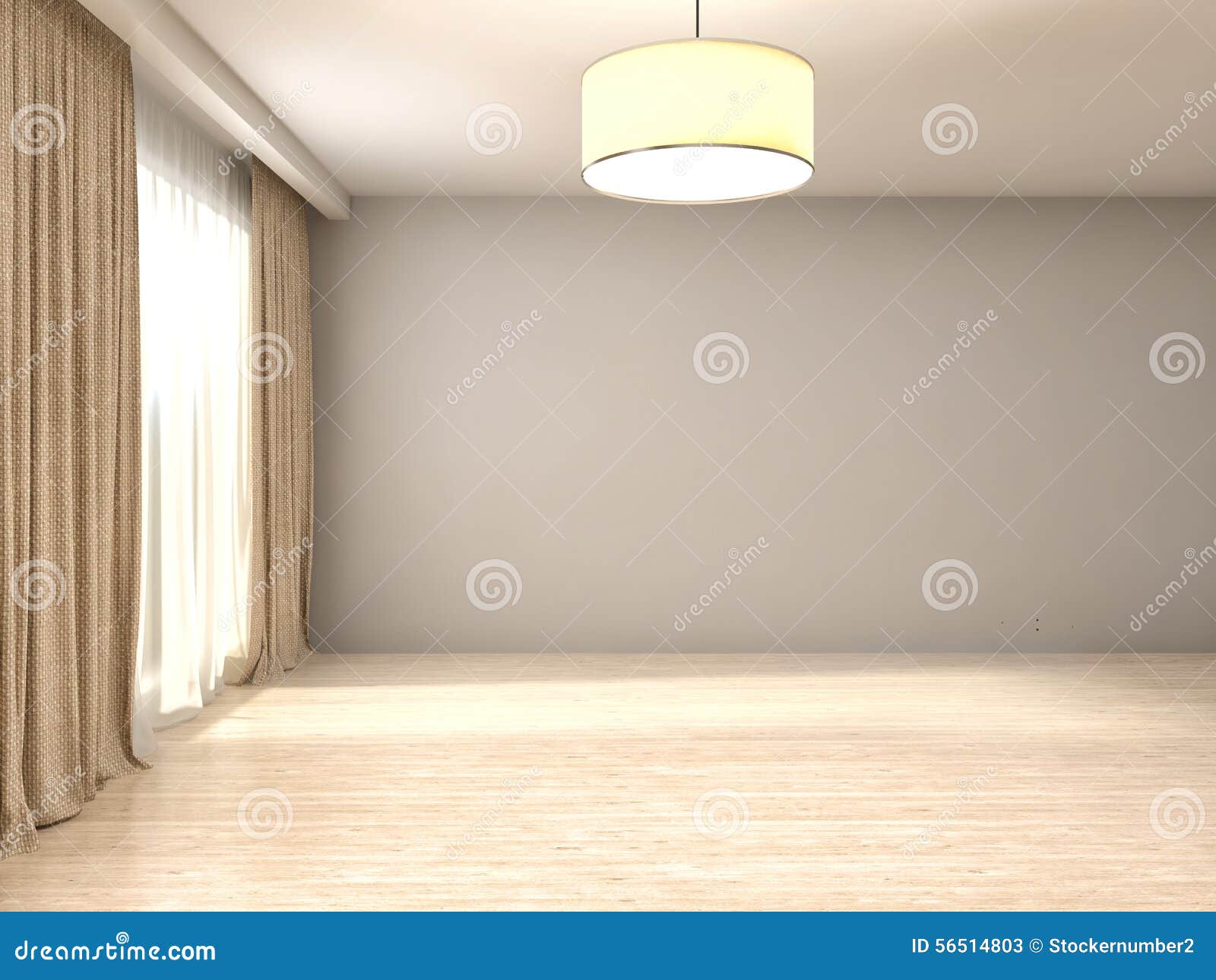 White Interior with Large Window. 3d Illustration Stock Illustration ...
