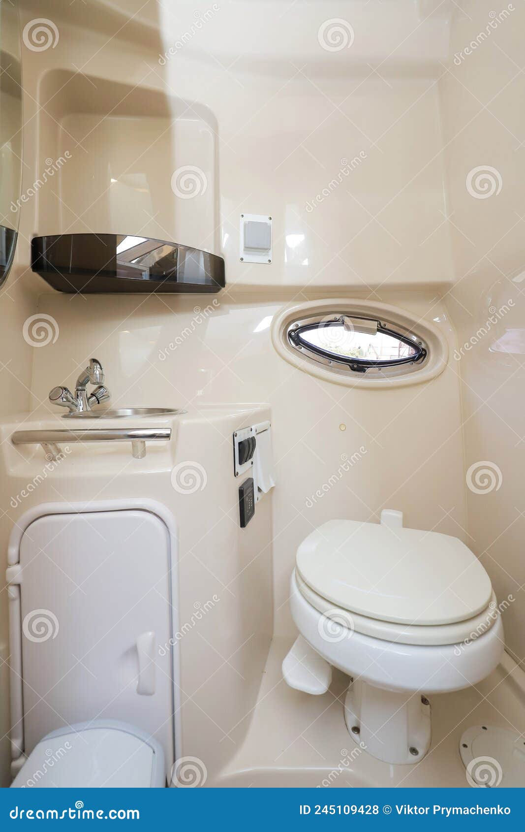Interior Restroom Toilet Inside Motor Boat Stock Photography ...