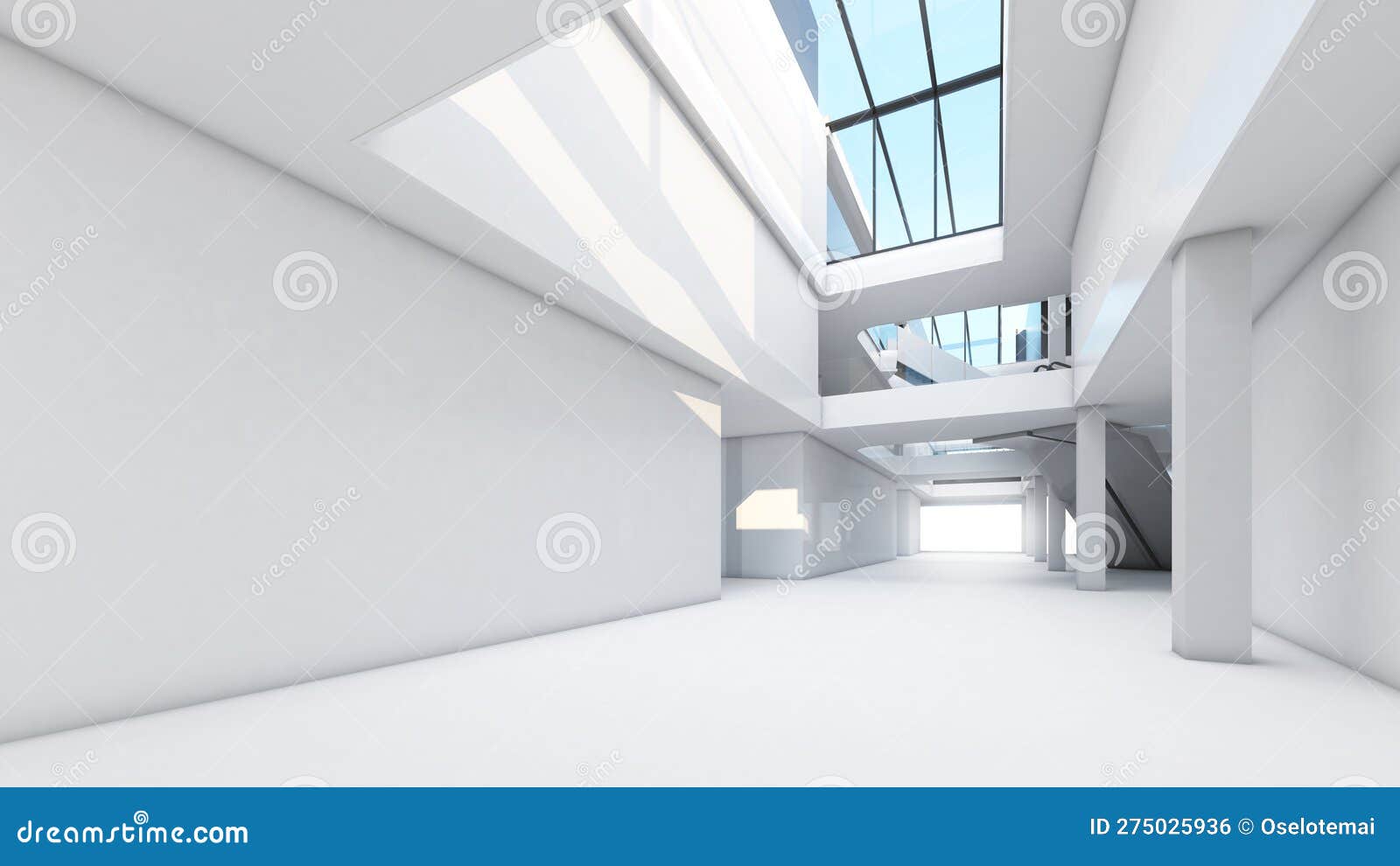 The White Interior Structure Shows the Structure and the Corridor Area ...