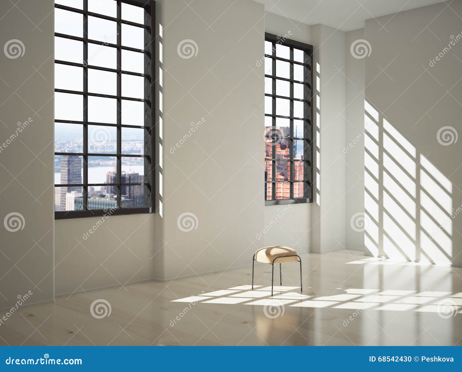 White Interior with Sunlight Stock Illustration - Illustration of ...