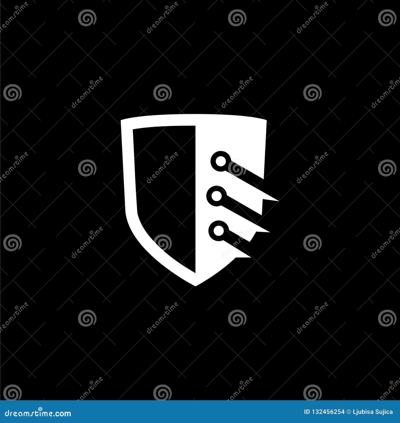 Internet Security Online, Technology Security Icon or Logo on Dark ...