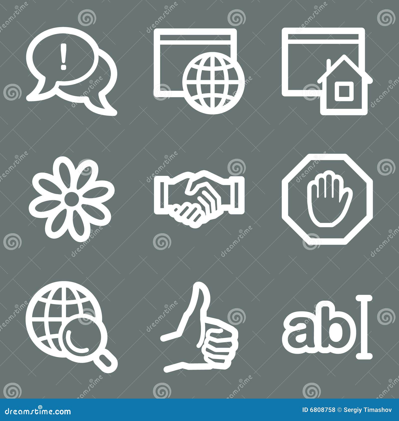 White internet web icons stock vector. Illustration of symbols - 6808758