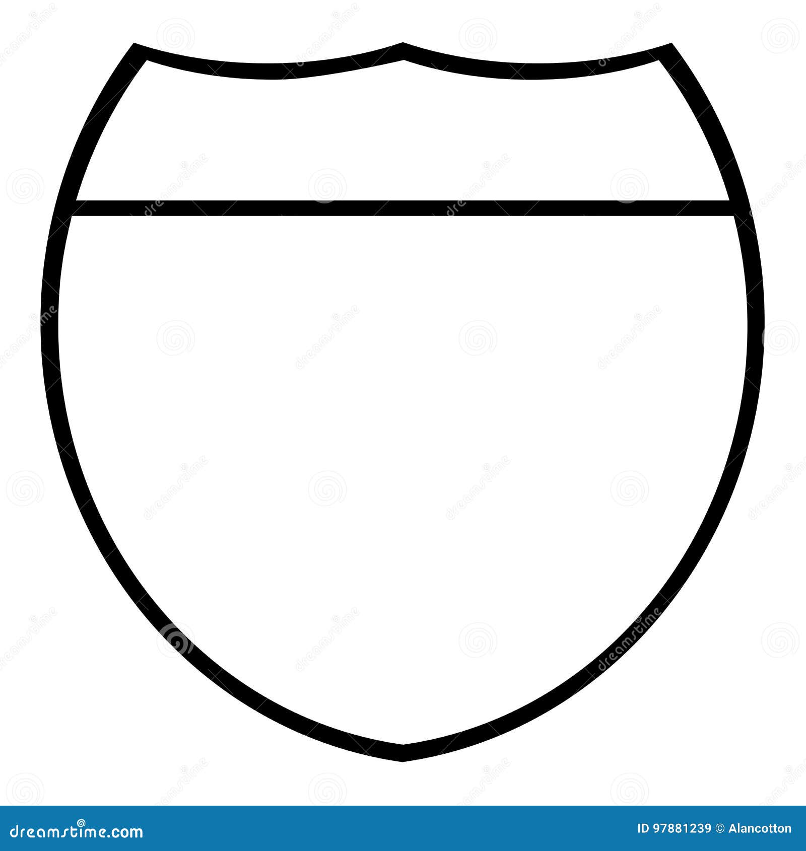 Interstate Sign. Blank American Interstate Highway Sign. Stock ...