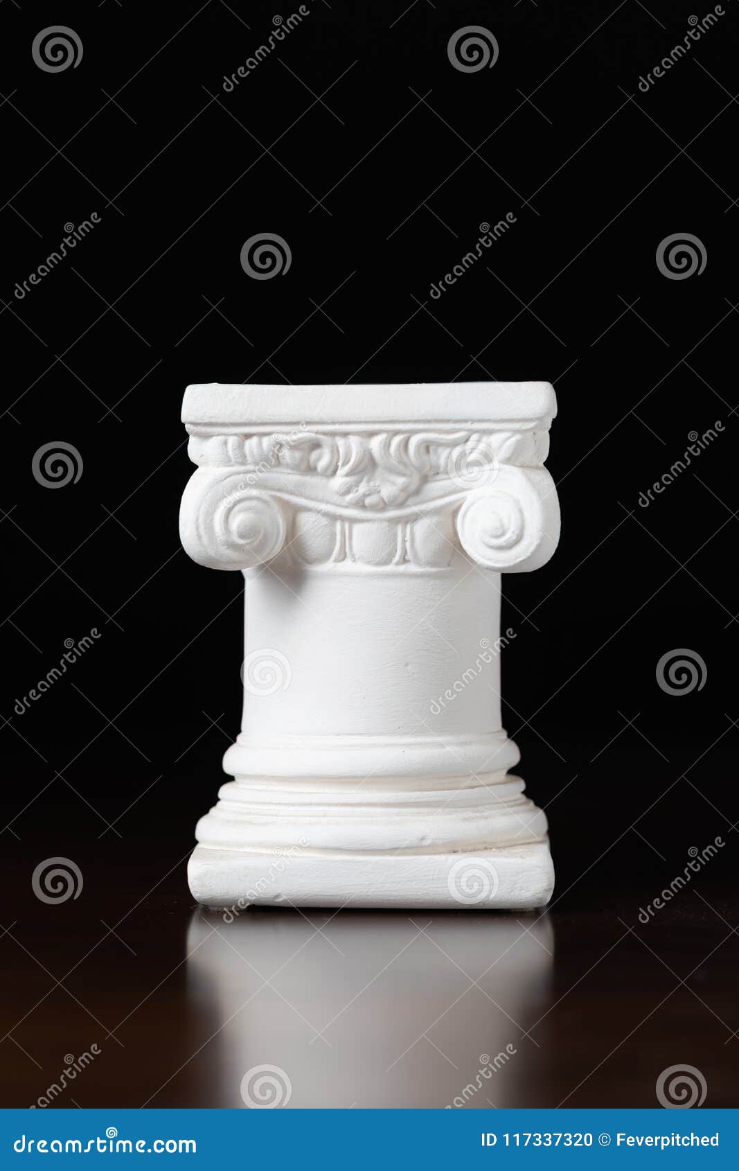 White Ionic Design Column on Dark Background Stock Photo - Image of ...