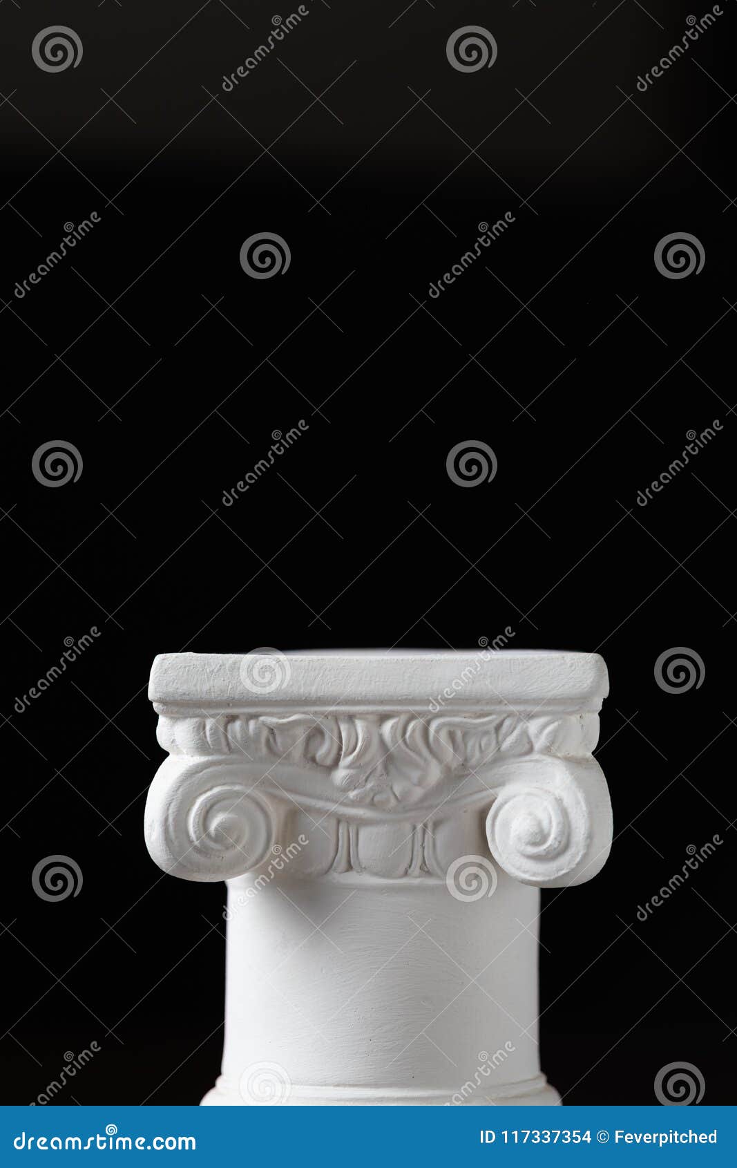 White Ionic Design Column on Dark Background Stock Photo - Image of ...