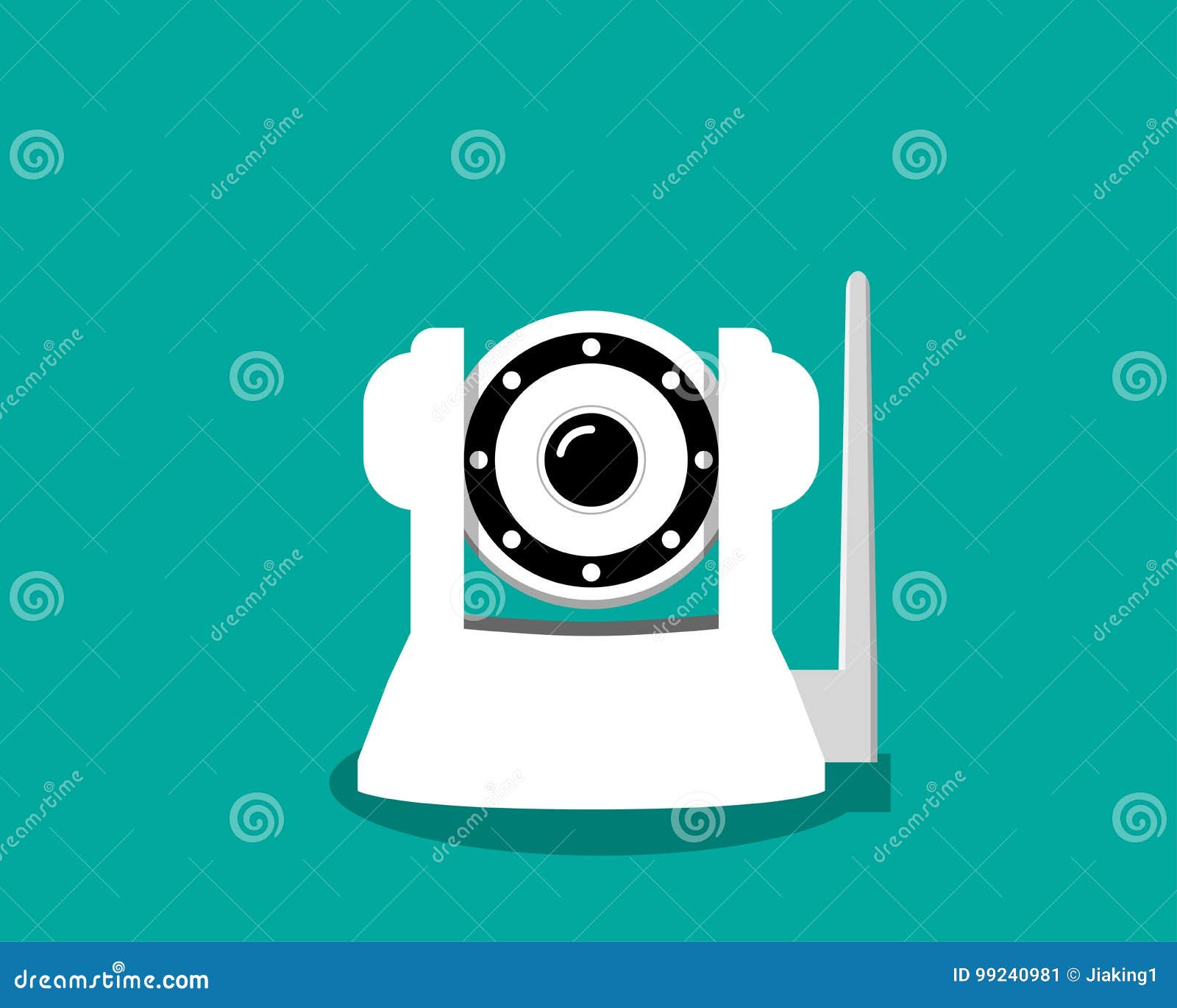 White IP Camera in Flat Style, Vector Stock Vector - Illustration of ...