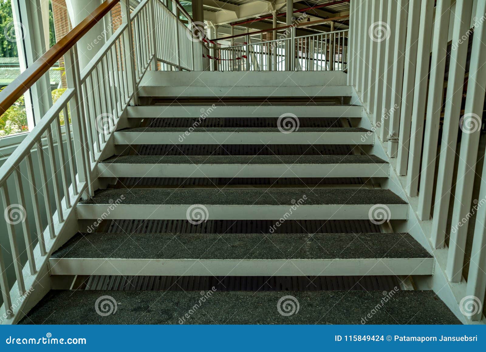 White iron railing stock photo. Image of indoor, design - 115849424