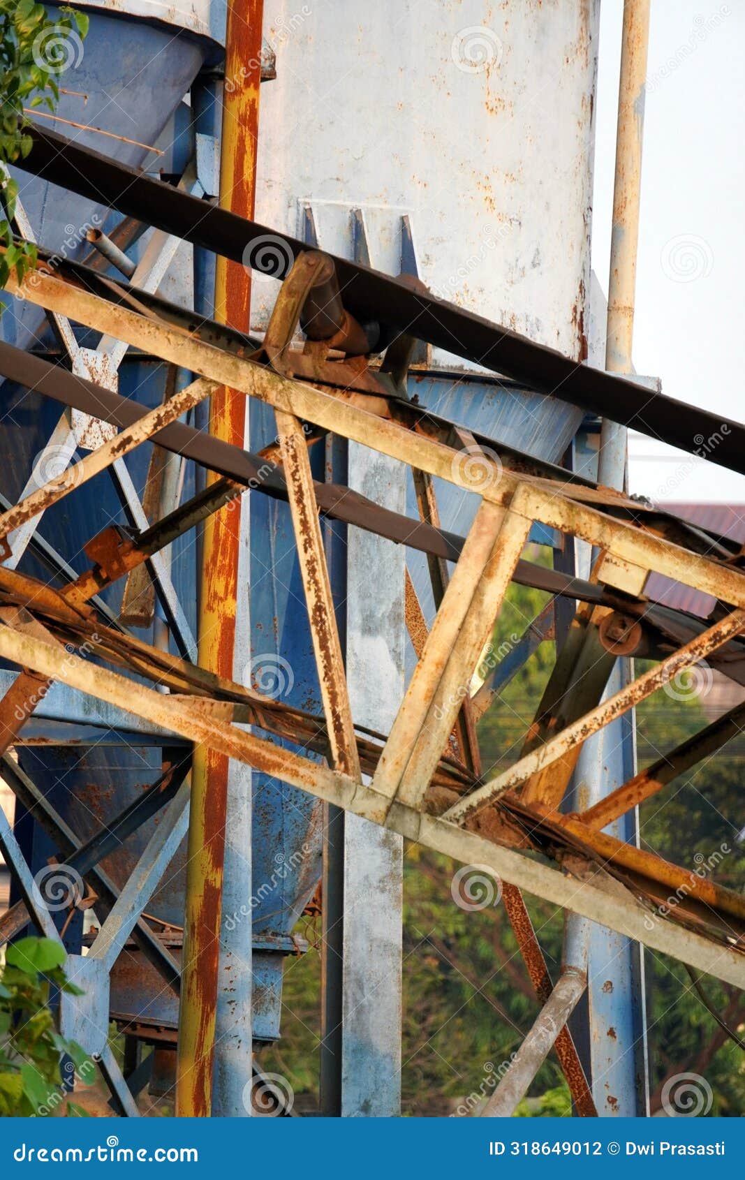 A White Iron Support Frame for a Conveyor Belt, Partially Rusted ...
