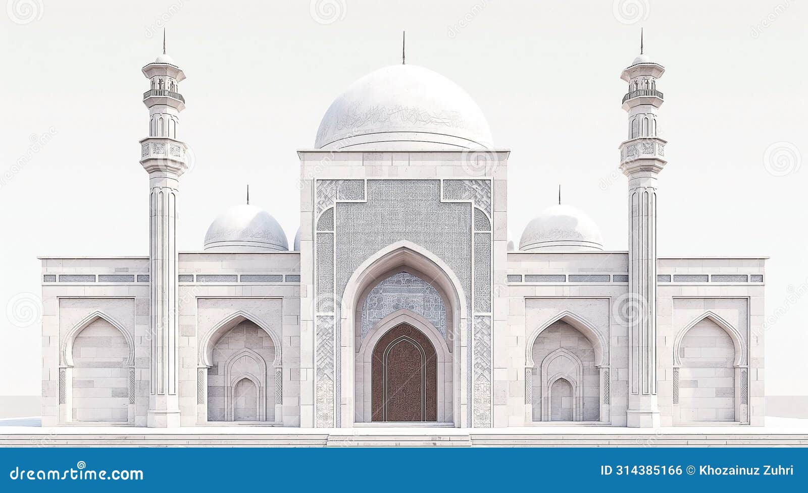 White Islamic Gate in the Form of a Mosque with a Round Dome. Mosque ...