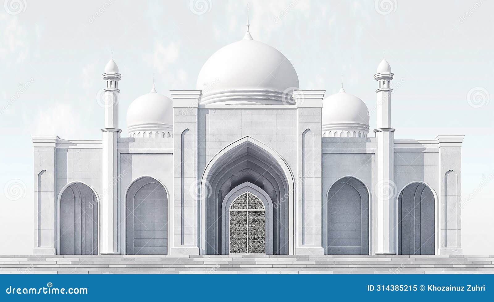 White Islamic Gate in the Form of a Mosque with a Round Dome. Mosque ...
