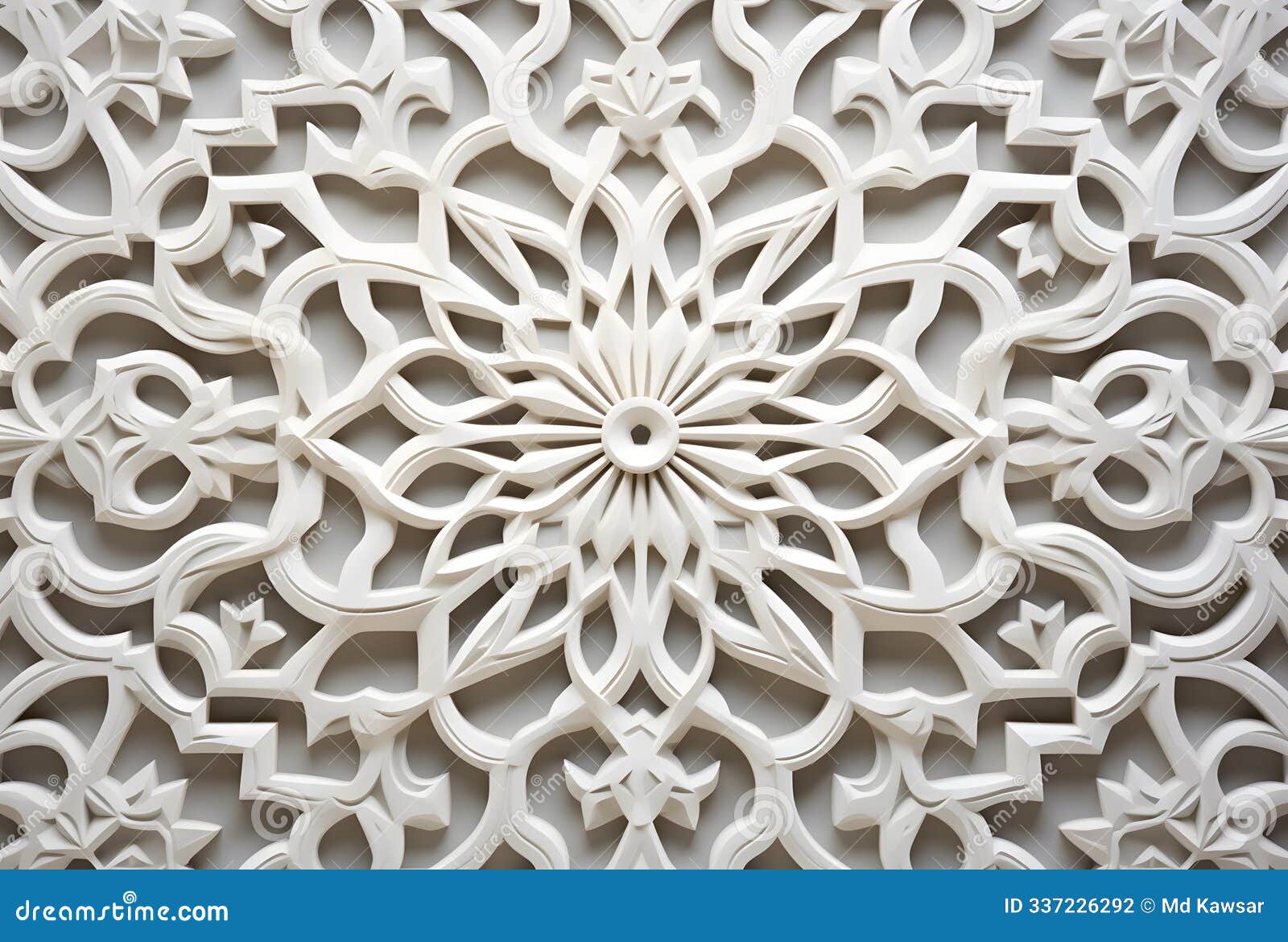 White Islamic Geometric Patterns Wall Art Stock Illustration ...