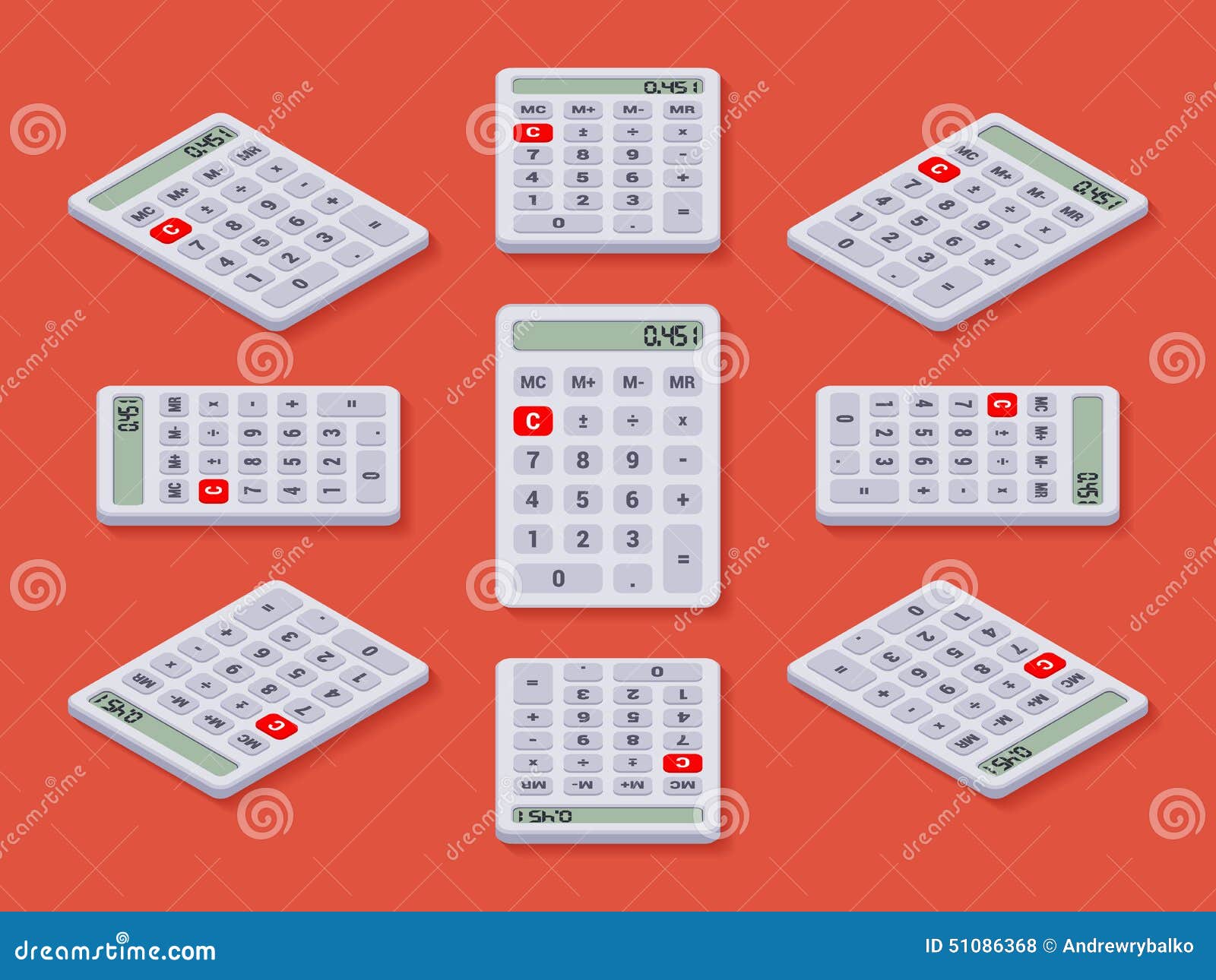 Calculators Different Colors. Raster. Royalty-Free Stock Image ...