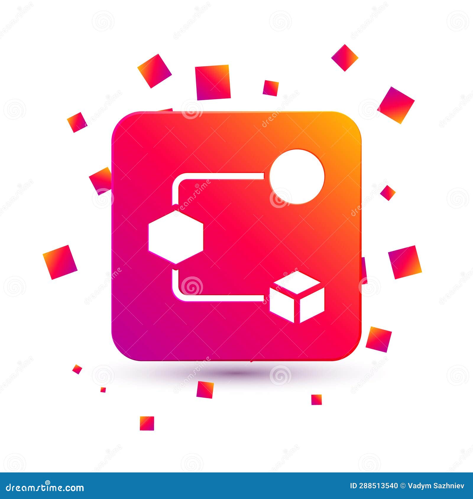 White Isometric Cube Icon Isolated on White Background. Geometric Cubes ...