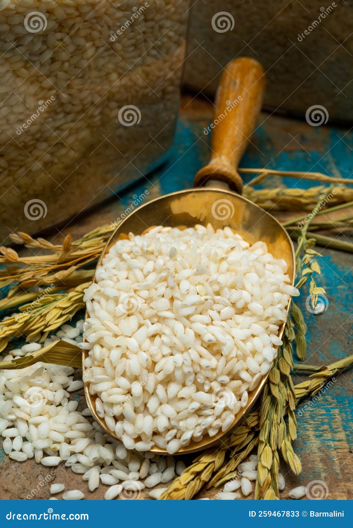 White Italian Arborio Rice Used for Making Risotto Dish Stock Image ...
