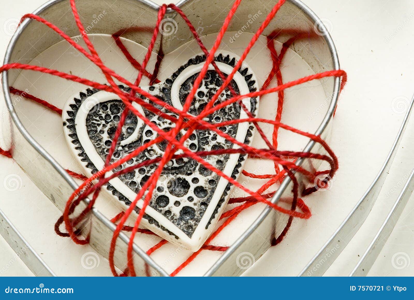 White Ivory Heart Shape in Thread Cobweb Stock Image - Image of beauty ...