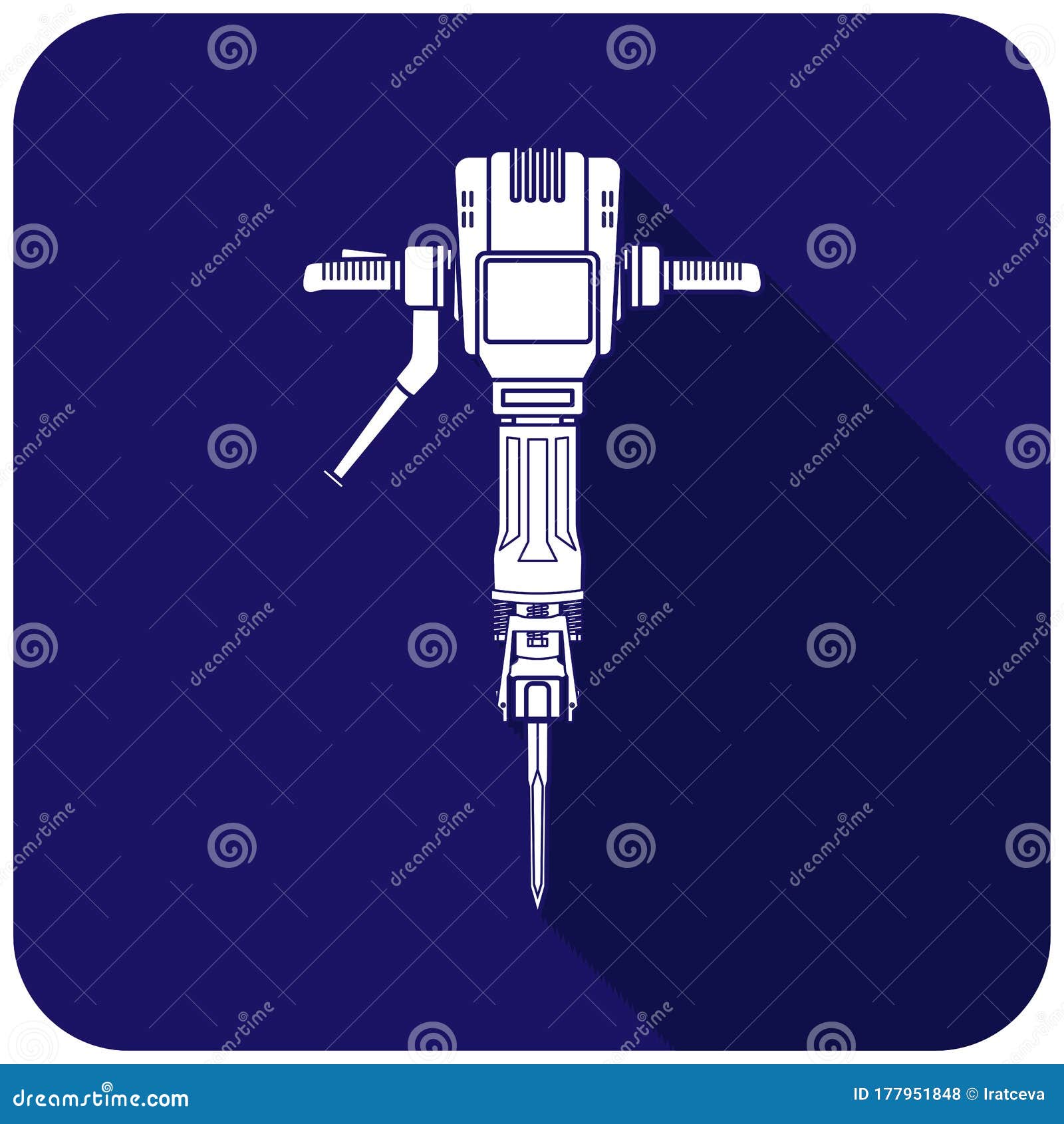 Jackhammer Icon In Flat Style. Demolish Vector Illustration On White ...