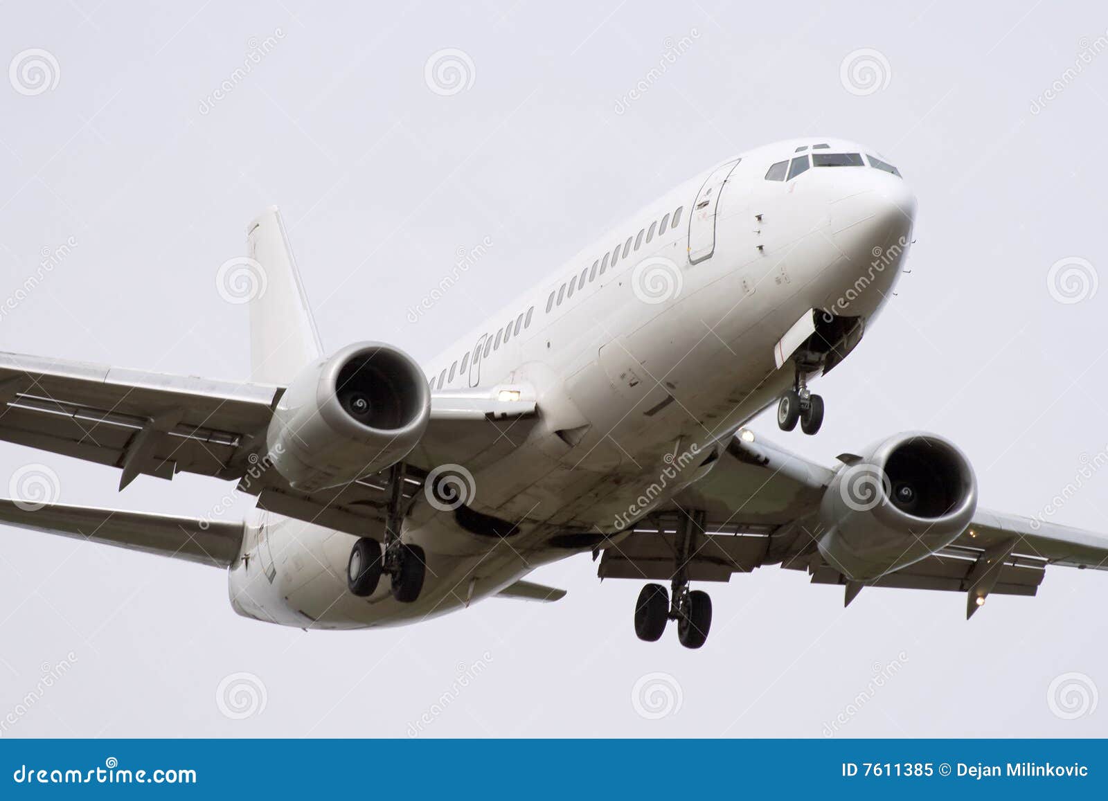 White jet airplane stock image. Image of gear, fuselage - 7611385