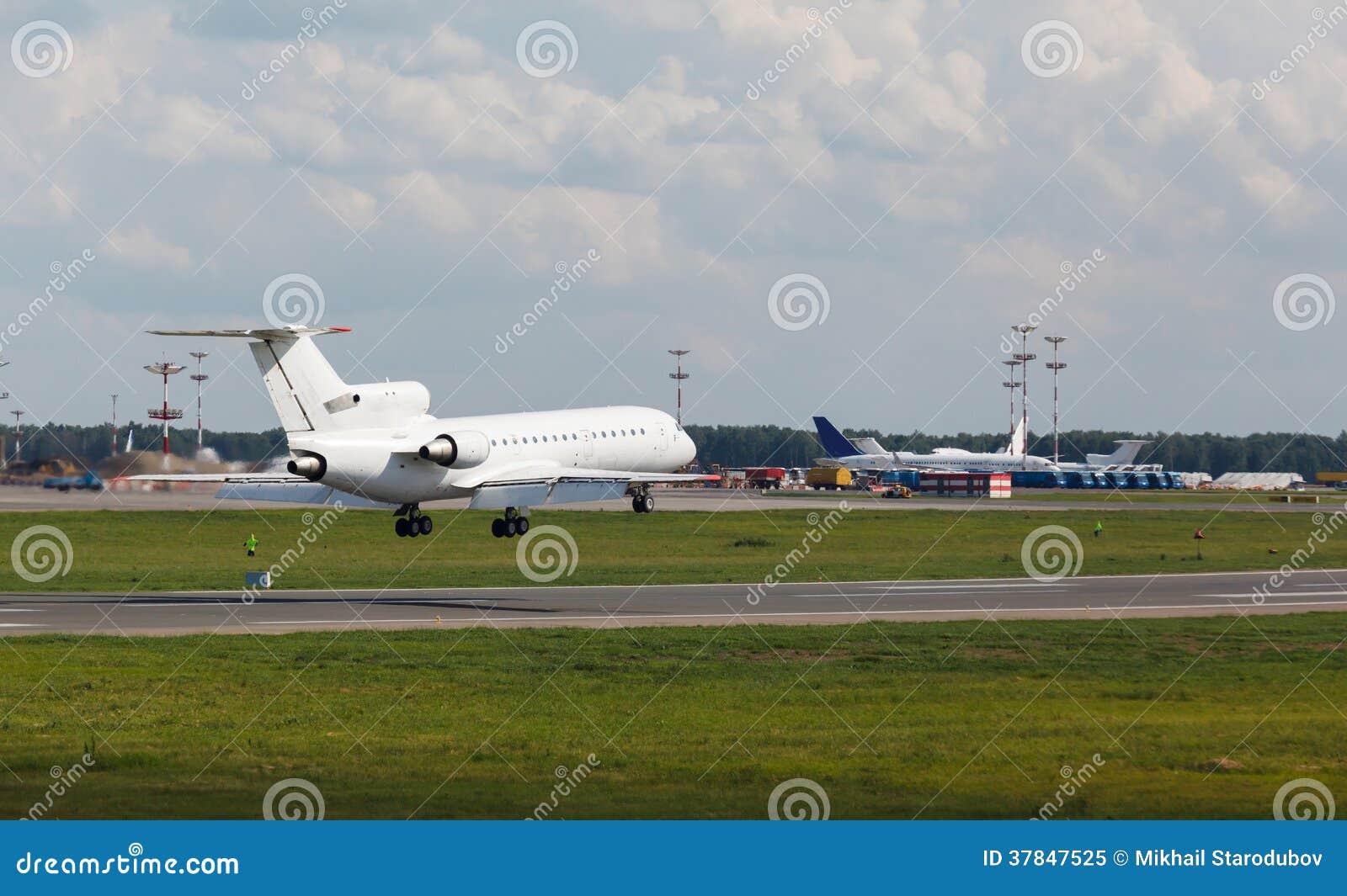 White Jet Passenger Aircraft Stock Image - Image of destination ...