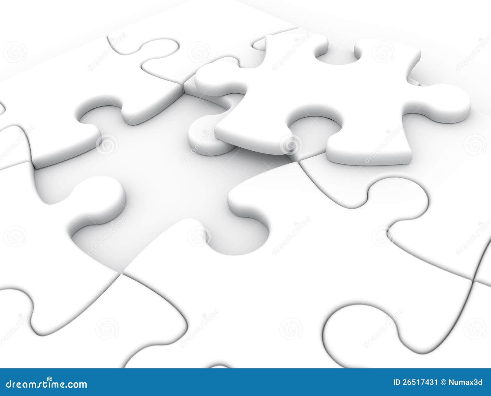 White Jigsaw Puzzle Pieces Concept On White Wall Background With Shadow ...