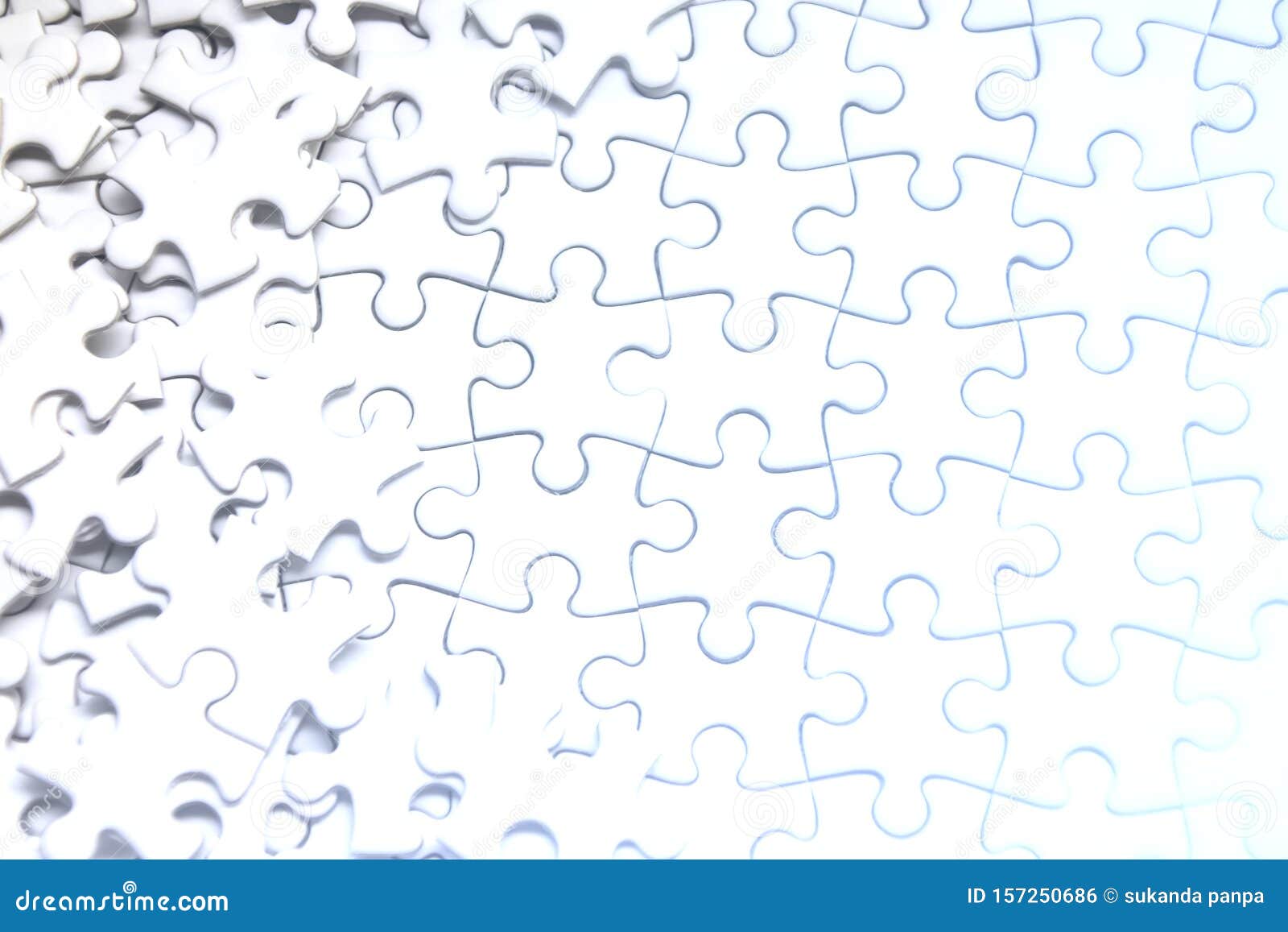 White Jigsaw Puzzle Background. Stock Photo - Image of playing ...