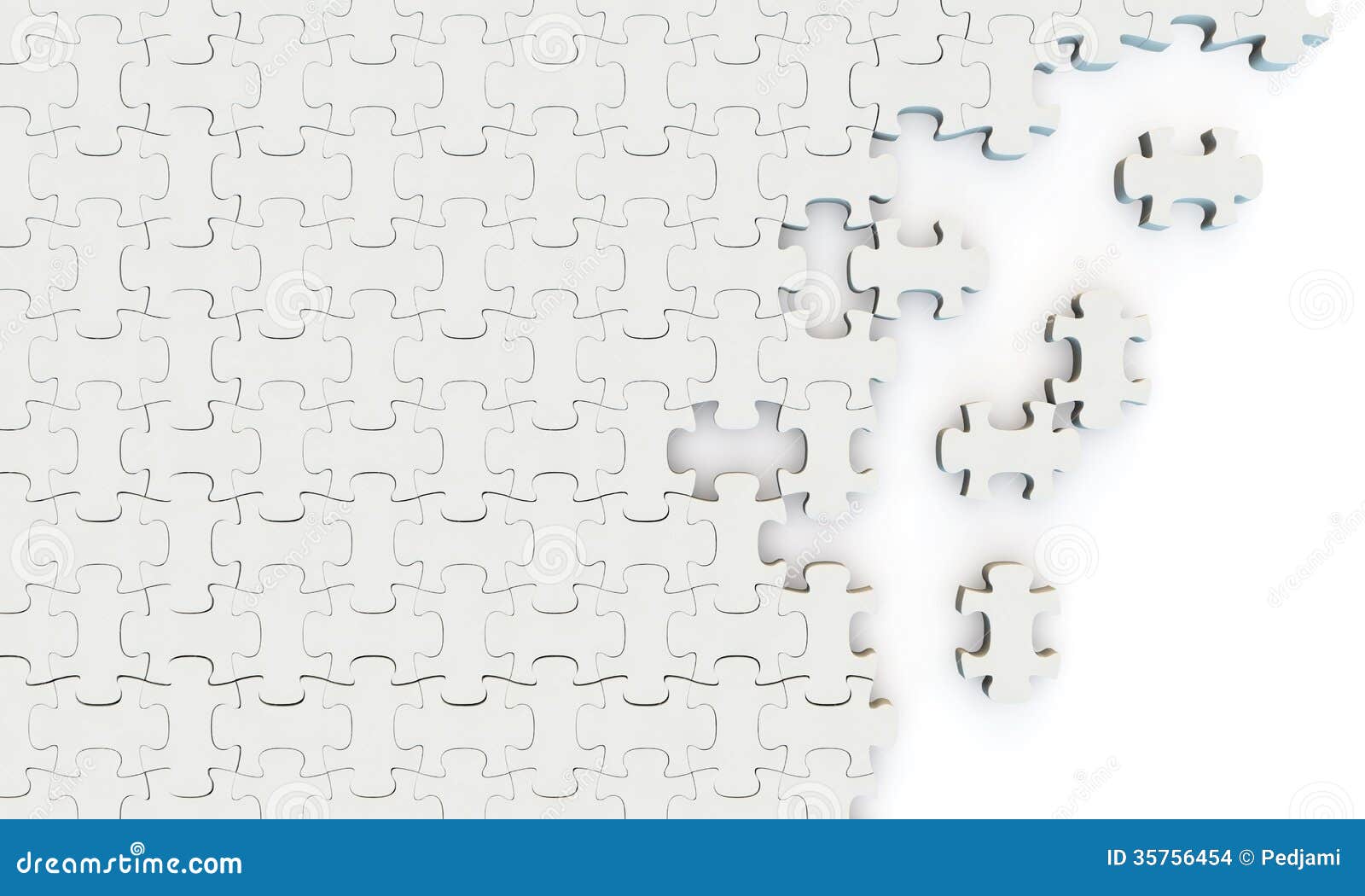 White jigsaw puzzle stock photo. Image of isolated, threedimensional ...