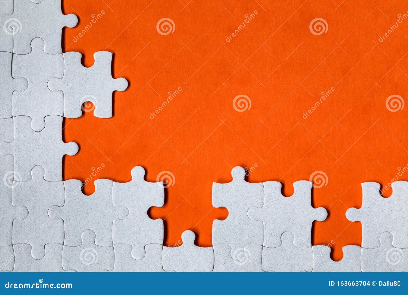 White Jigsaw Puzzle. White Puzzle Pieces on Color Background Stock ...