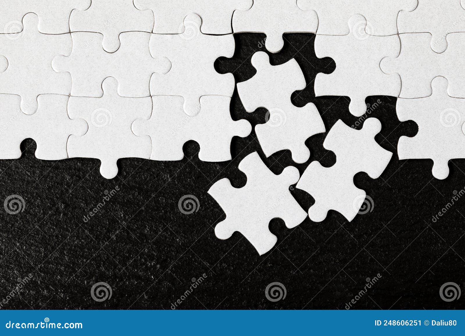 White Jigsaw Puzzle. White Puzzle Pieces on Color Background Stock ...