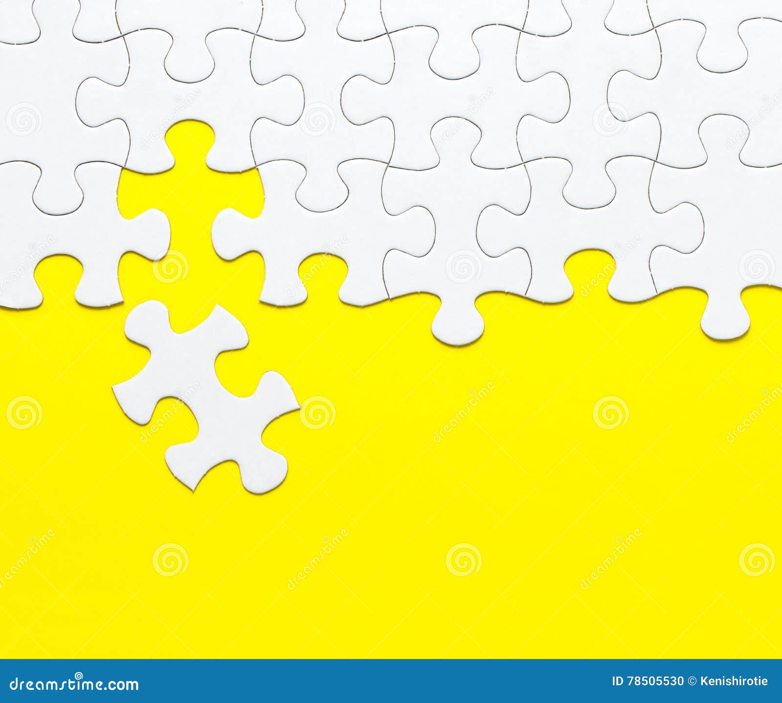 White Jigsaw Puzzle on Yellow Background Stock Photo - Image of solve ...