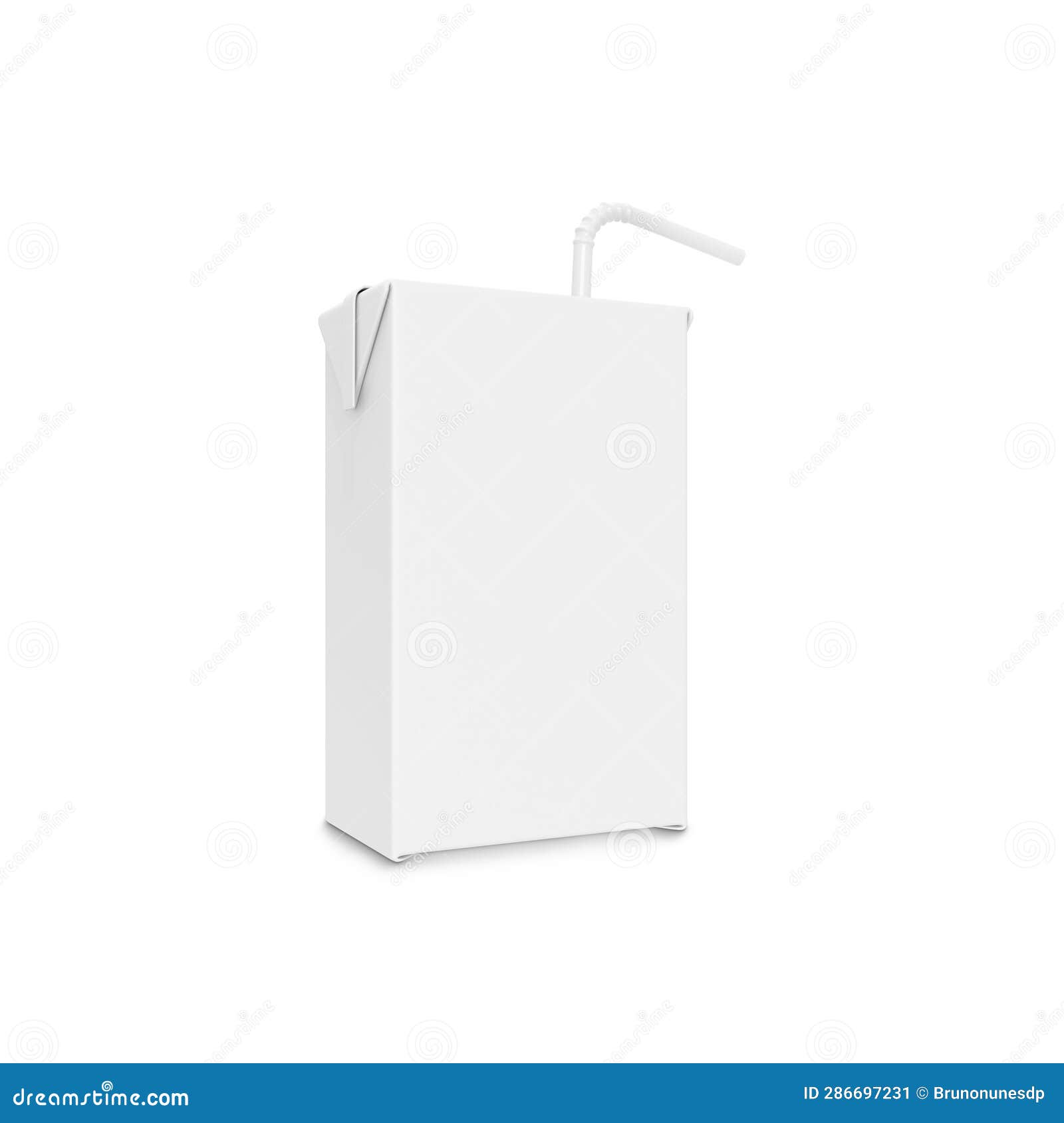 White Juice Box Blank Isolated Template on a White Background Stock ...