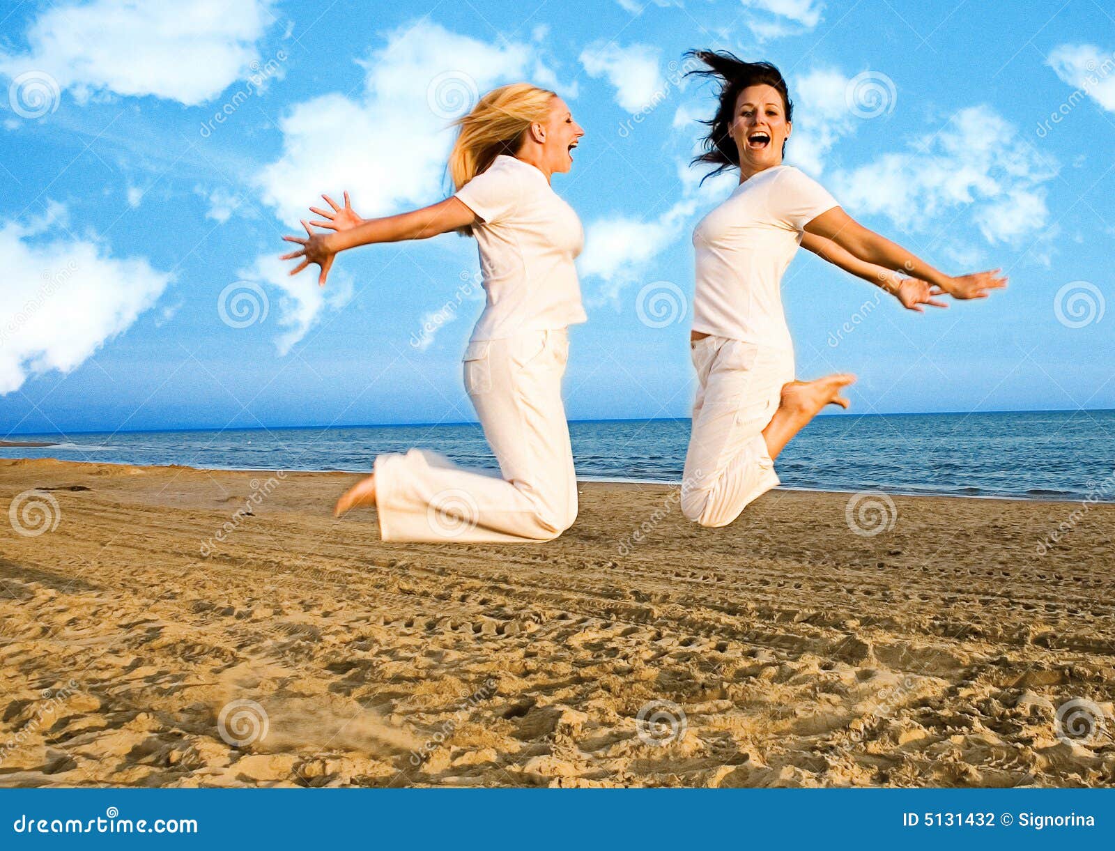 White jump with clouds stock photo. Image of leisure, laugh - 5131432