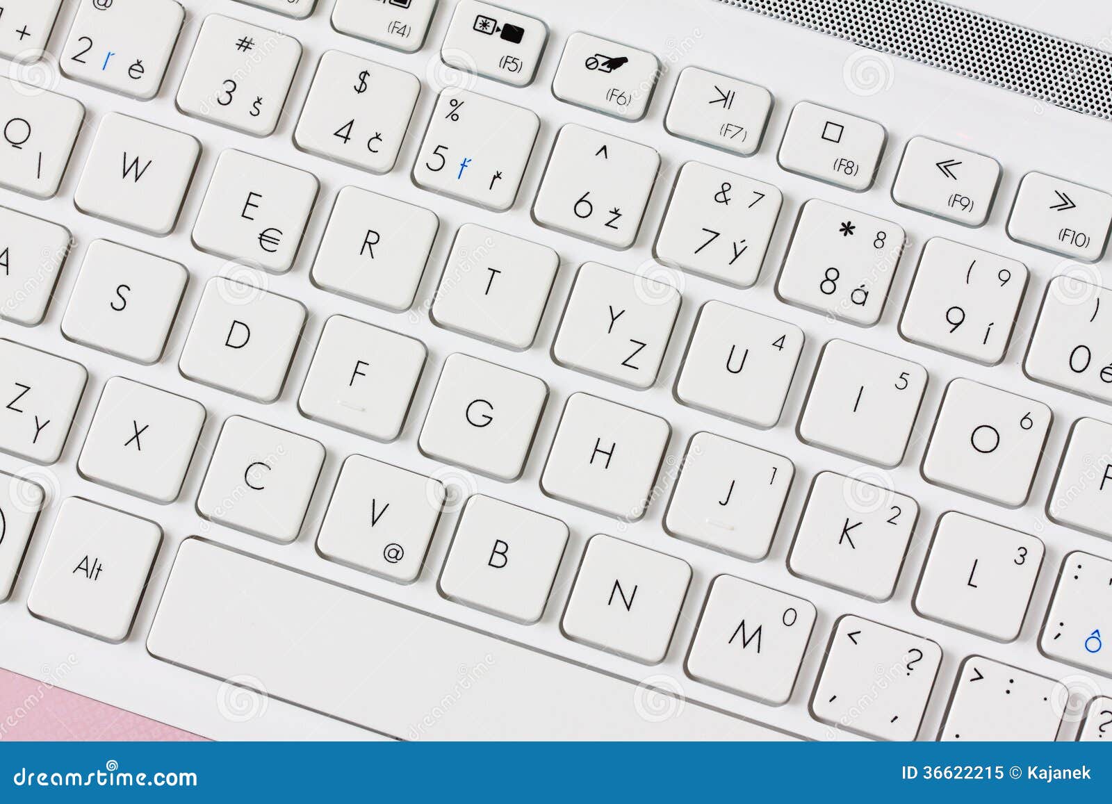 White Key Board Laptop Computer Stock Image - Image of white, typing ...