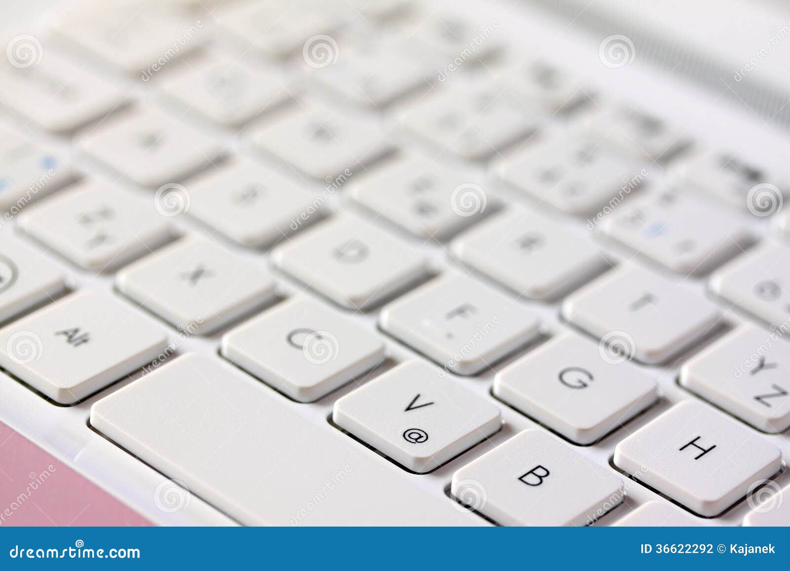 White Key Board Laptop Computer Stock Photo - Image of technology ...