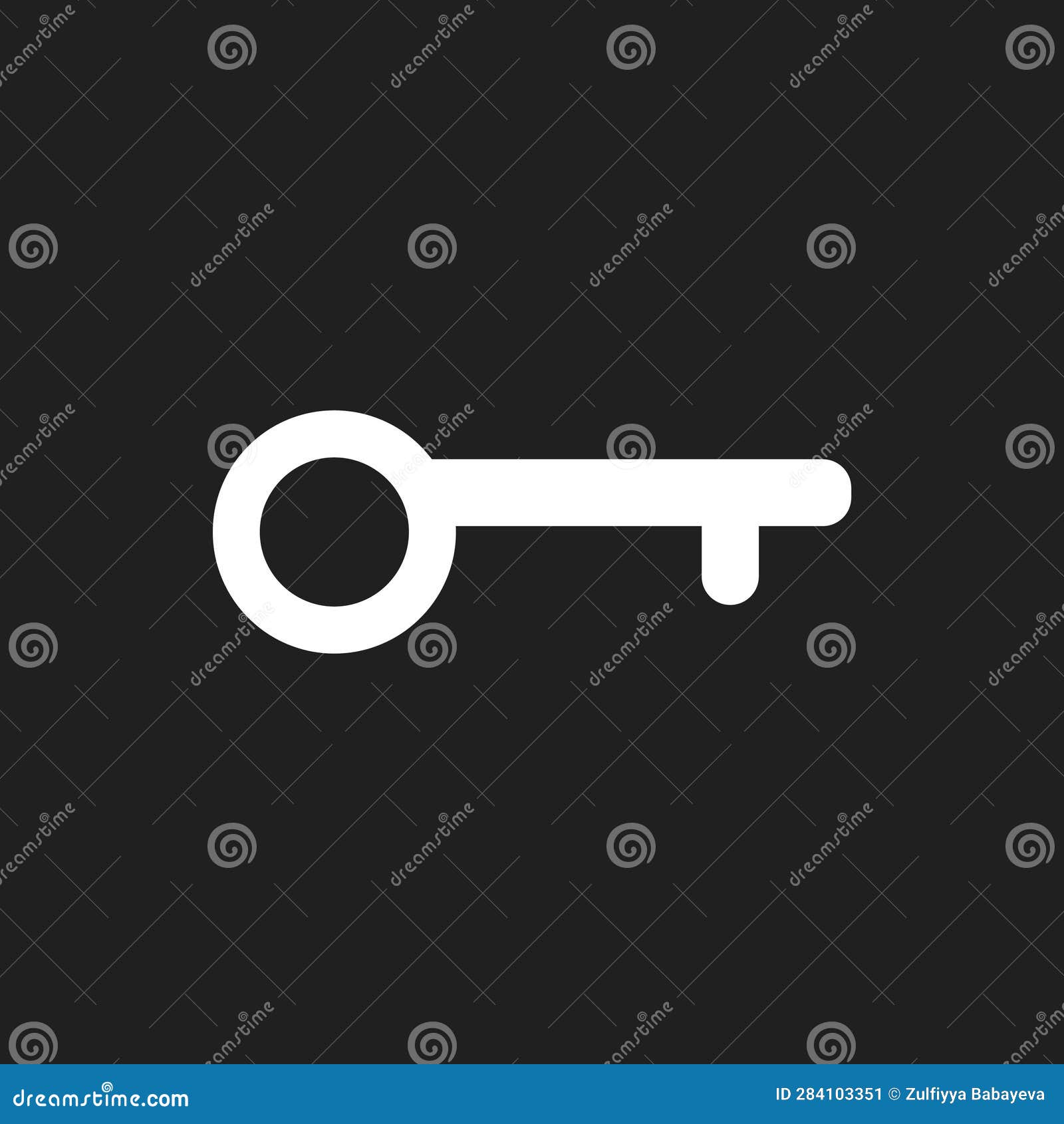 White Key Icon in Black Background. Stock Vector - Illustration of ...