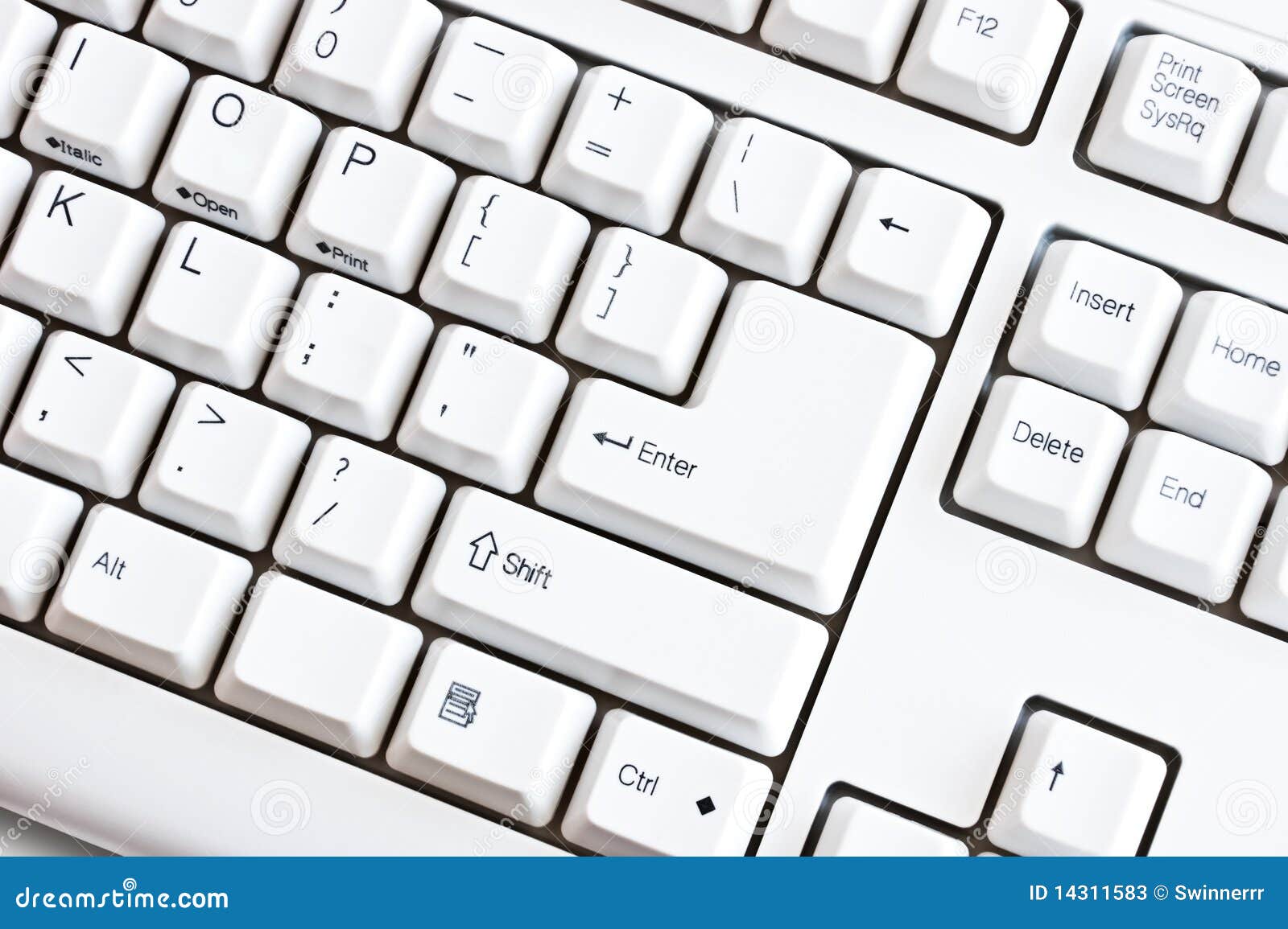 A White Keyboard On A Two Pastel Color Background. Flat Lay Stock ...