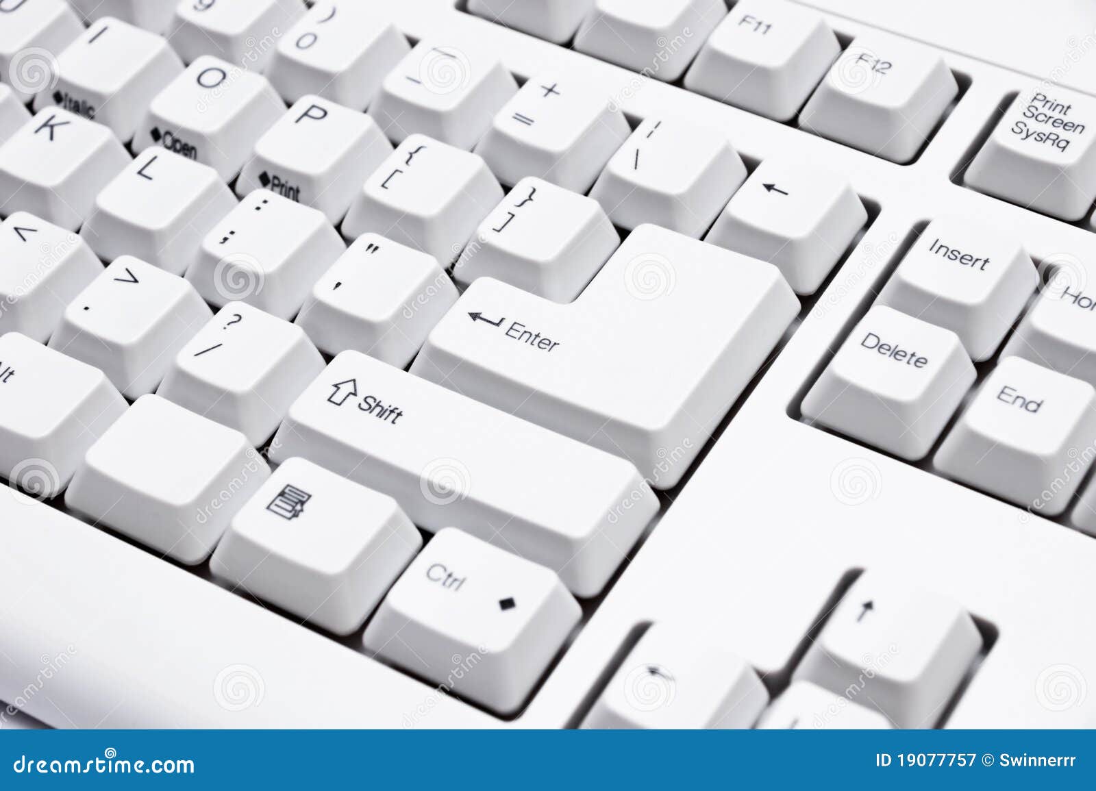 A White Keyboard On A Two Pastel Color Background. Flat Lay Stock ...