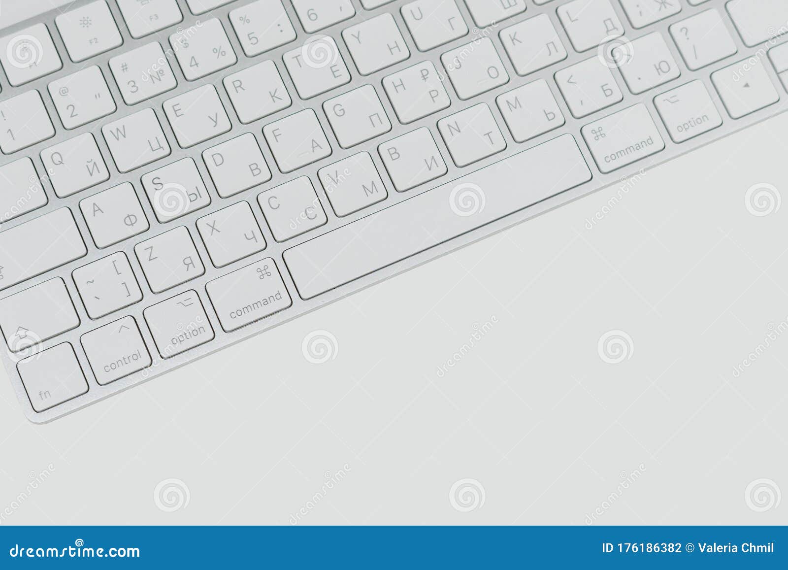 White Keyboard from a Computer on a White Background Close-up Editorial ...