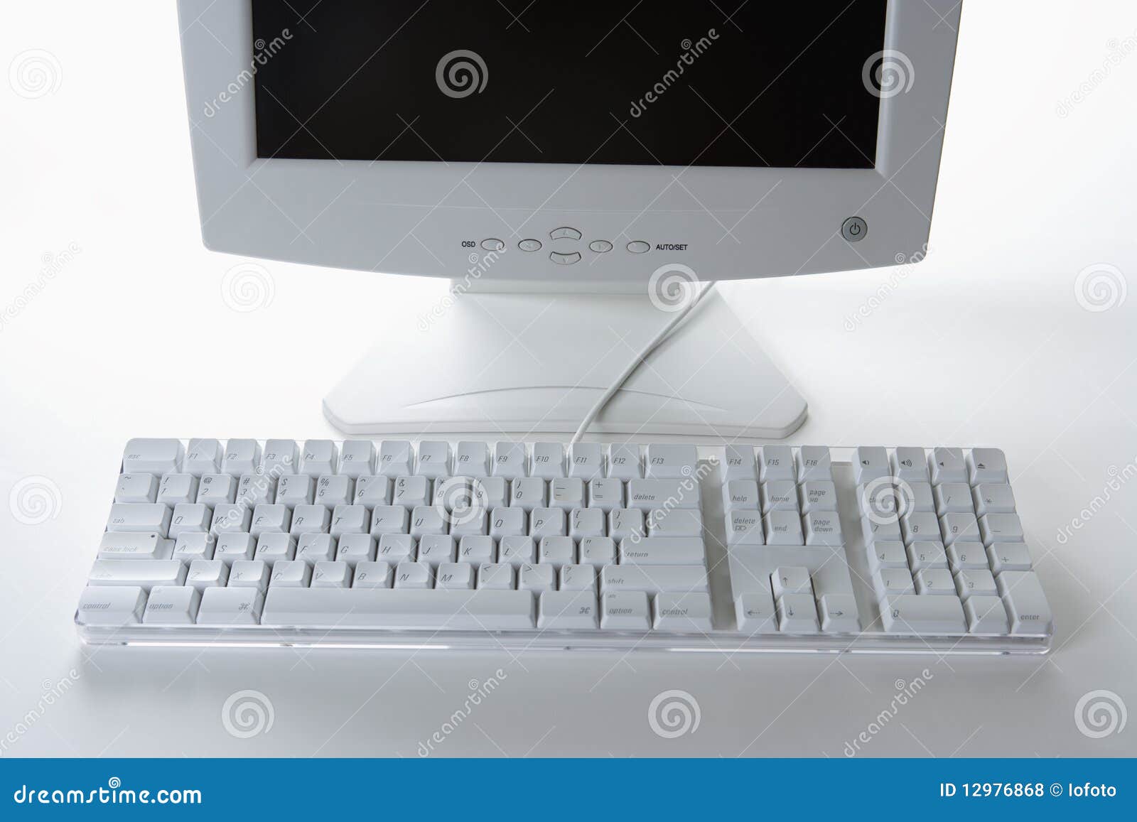White Keyboard and Monitor stock photo. Image of inside - 12976868