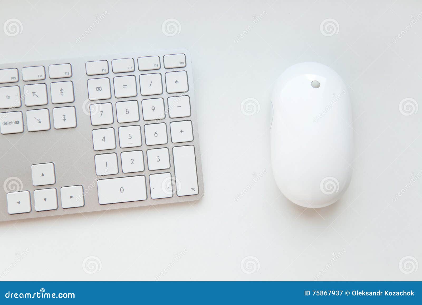 White Keyboard and Mouse on White Background Stock Image - Image of ...