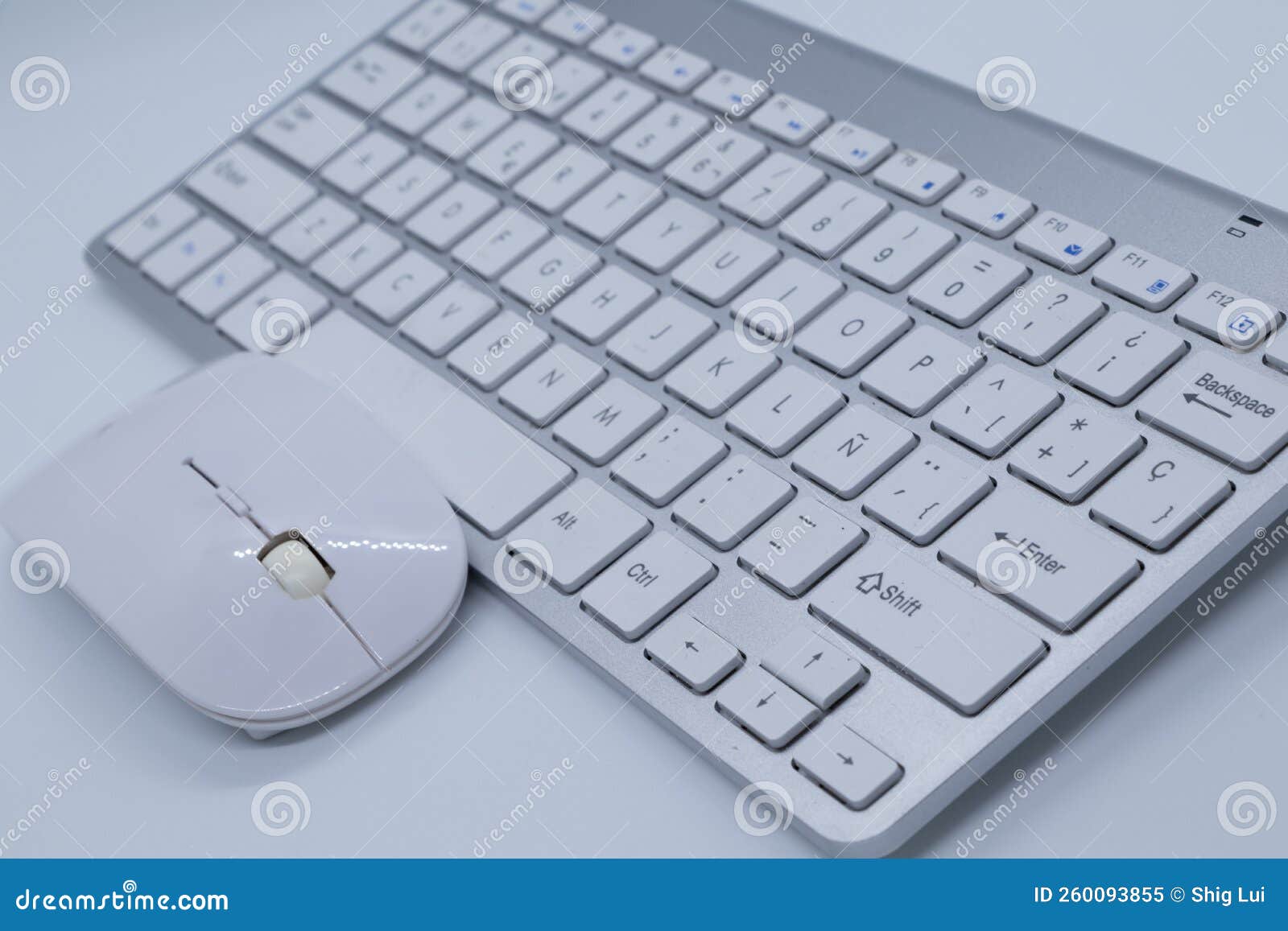 White Keyboard and Mouse with White Background 1 Stock Image - Image of ...