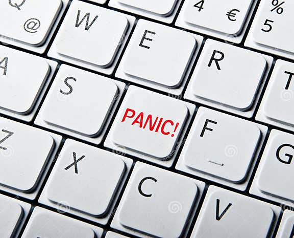 White Keyboard with Panic Button Stock Photo - Image of alert, problem ...