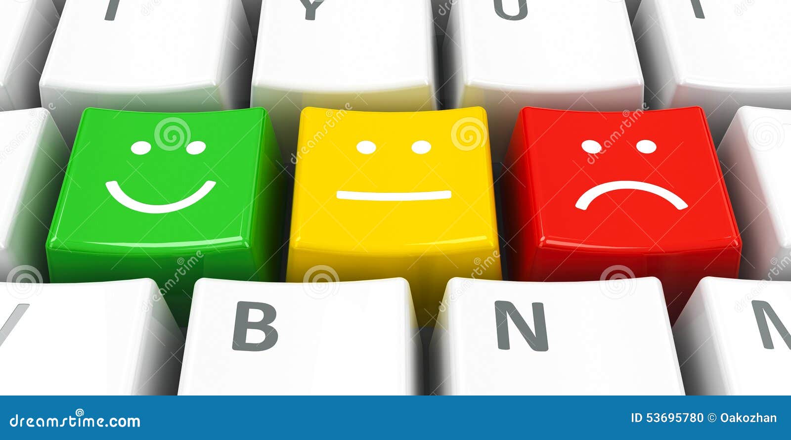 White Keyboard Positive, Neutral and Negative Stock Illustration ...