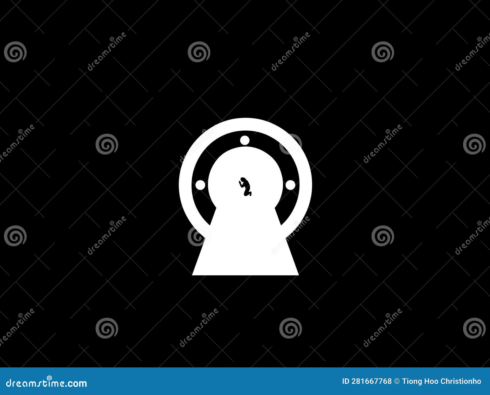 White Keyhole in Black and White Image Stock Illustration ...