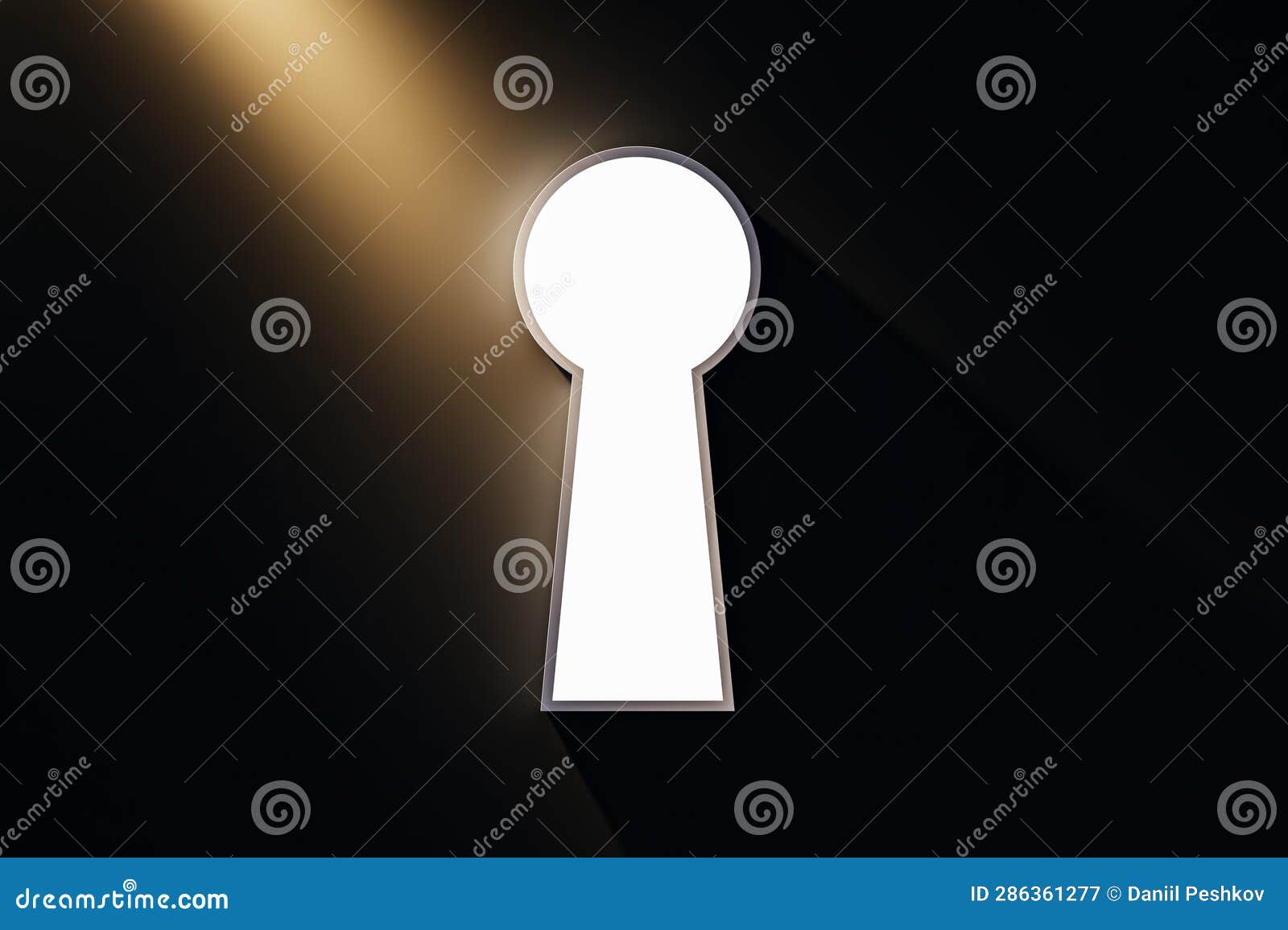 White Keyhole Opening in Concrete Wall. Future, Way and Ambition ...