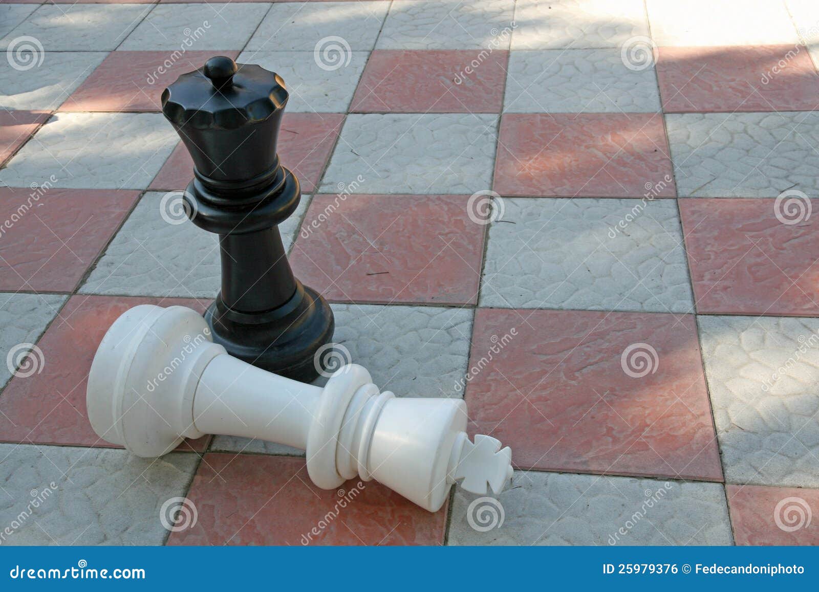 White King in Checkmate from Black Queen Stock Photo - Image of ...