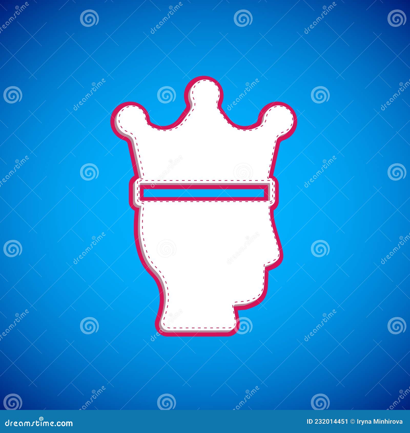 White King Crown Icon Isolated on Blue Background. Vector Stock Vector ...