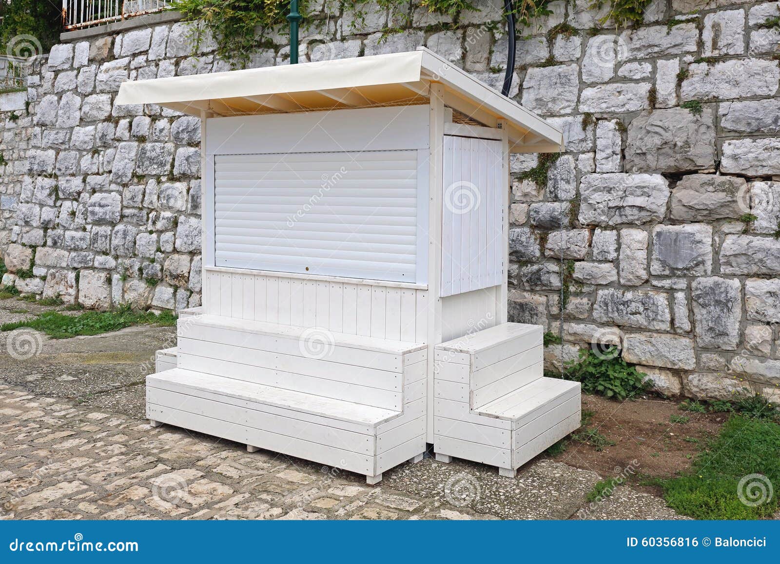 White Kiosk stock photo. Image of commercial, vending - 60356816