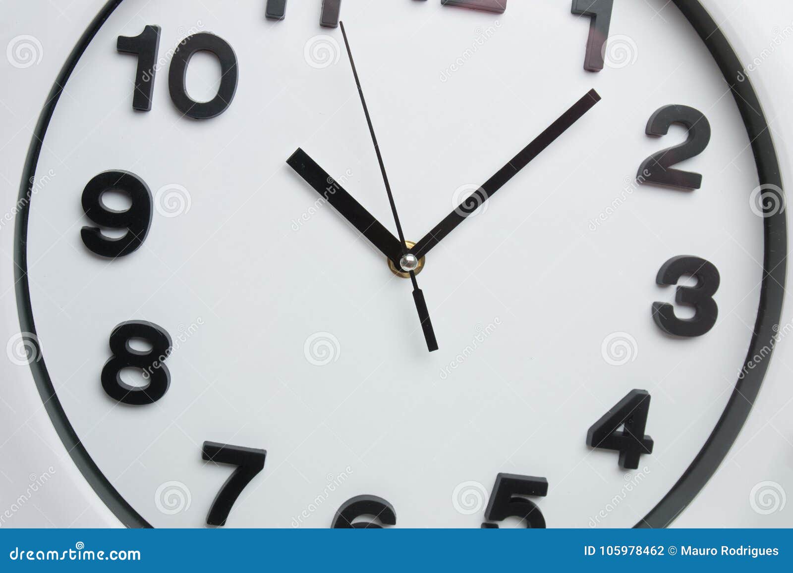 White Kitchen Clock with Black Numbers Stock Photo - Image of circle ...