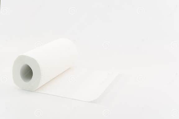 White Kitchen Tissue Paper Roll on a White Surface Stock Image - Image ...
