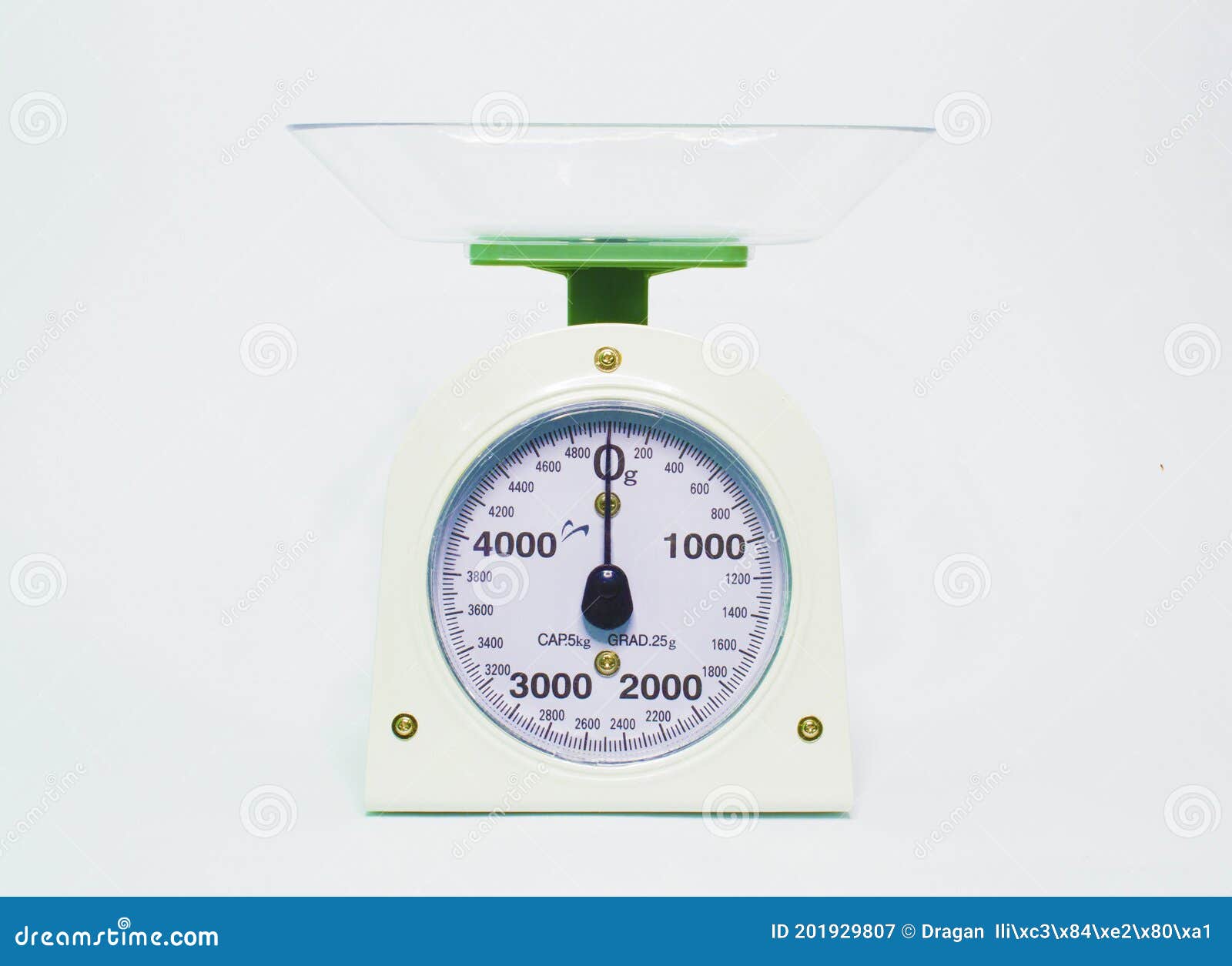White Kitchen Scale with Maximum Weight of 5 Kilos Stock Image - Image ...